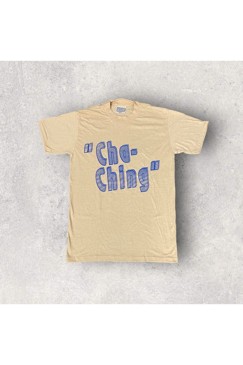 Vintage Single Stitch Cha Ching Tee (Blue Font)- M – BACK 2 THE VINTAGE
